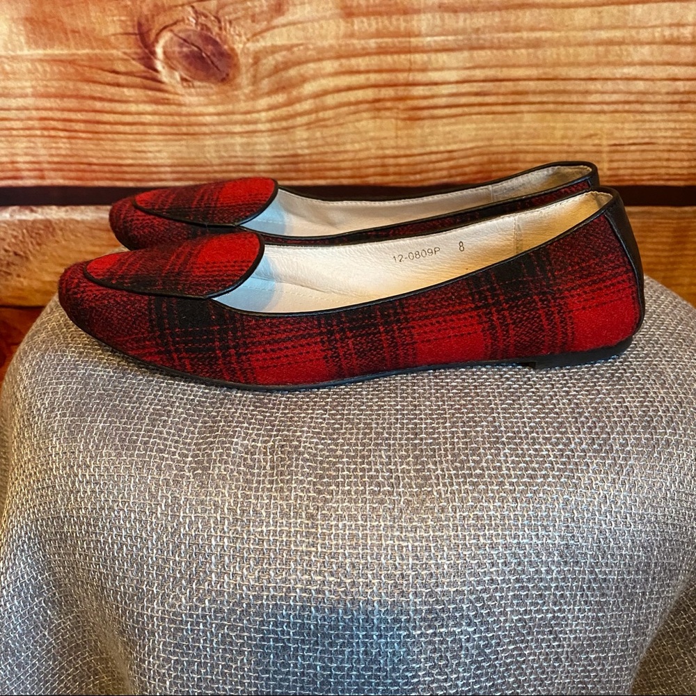 J. Jill Red & Black Plaid Loafers - Gem